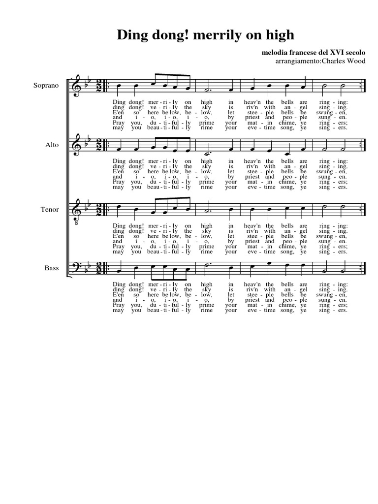 Ding Dong Merrily on High | PDF | Christmas Carols | Traditional Music