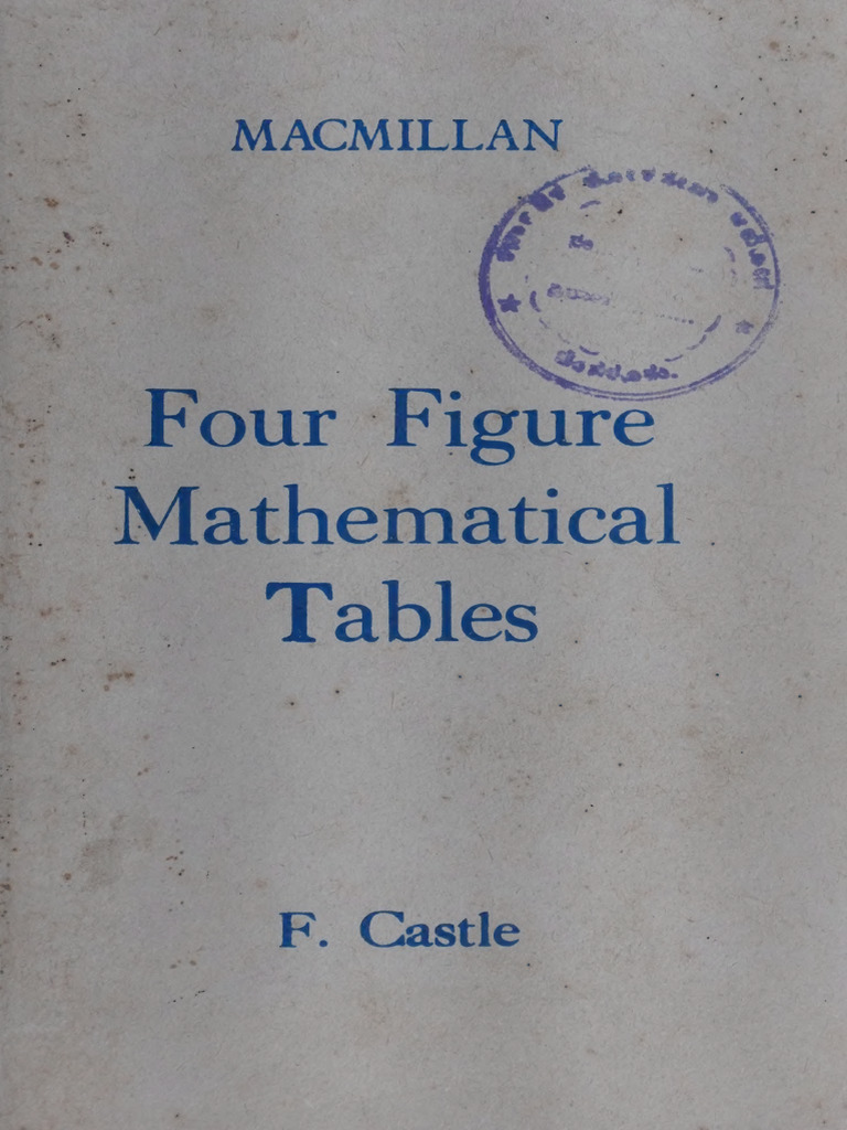 Four-Figure Mathematical Tables - Frank Castle - Anna's Archive | PDF