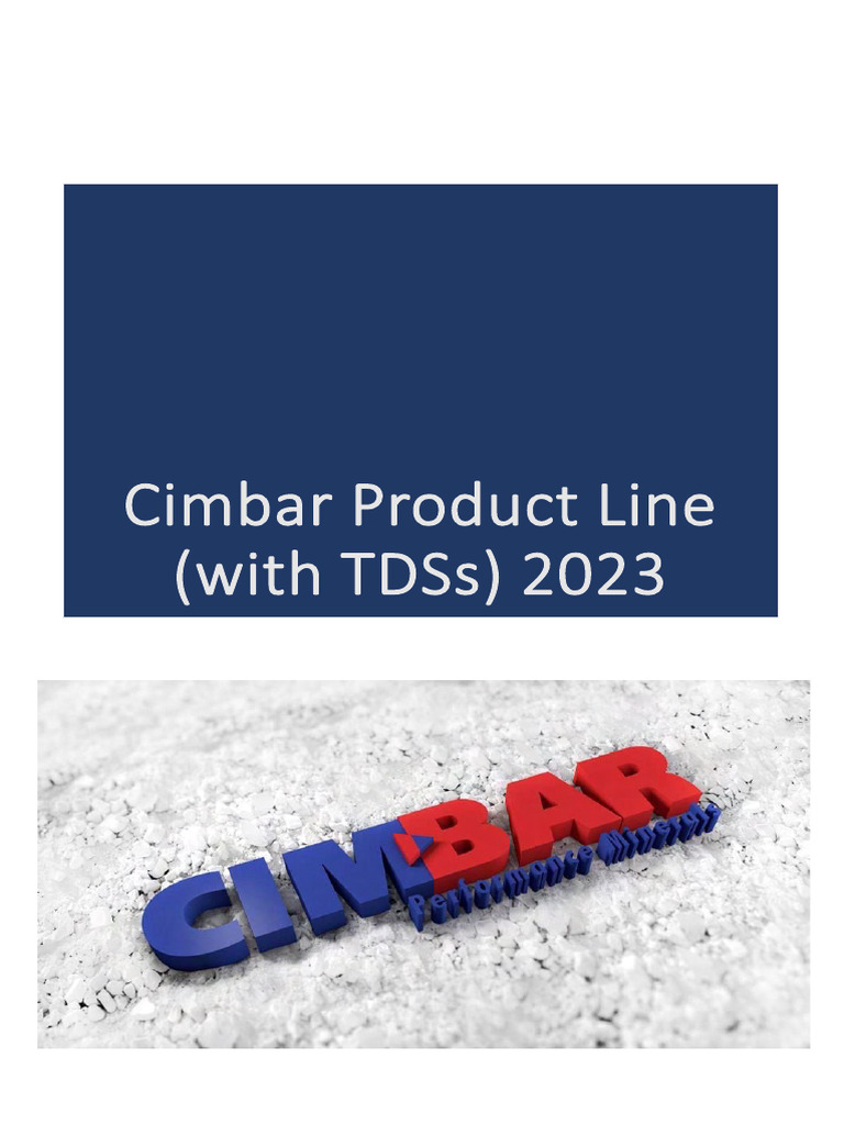 Cimbar Product Line With Tdss 2 | PDF | Materials | Chemical Substances