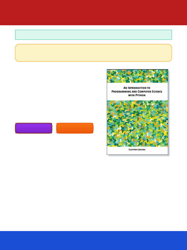 An Introduction to Programming and Computer Science with Python First ...