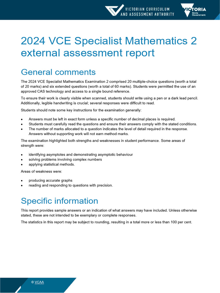 2024specialistmaths2 Report | PDF | Circle | Multiple Choice