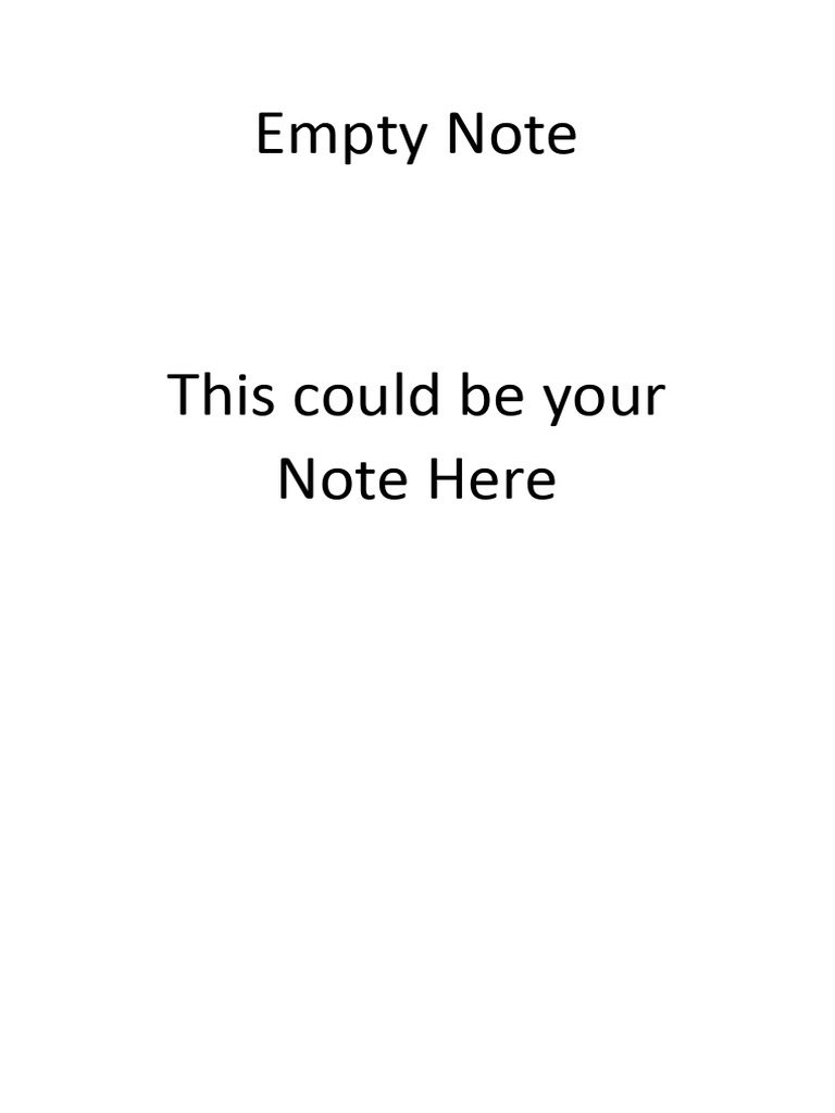 Empty Note | PDF