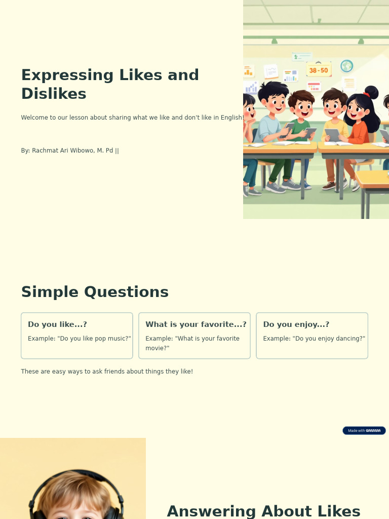 Expressing Likes and Dislikes in English | PDF