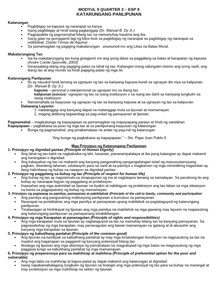 Mod9-Katarungang Panlipunan | PDF