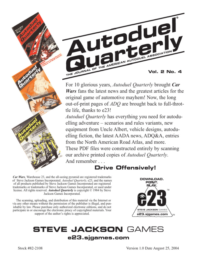 Autoduel Quarterly Vol. 2, Issue 4 | PDF