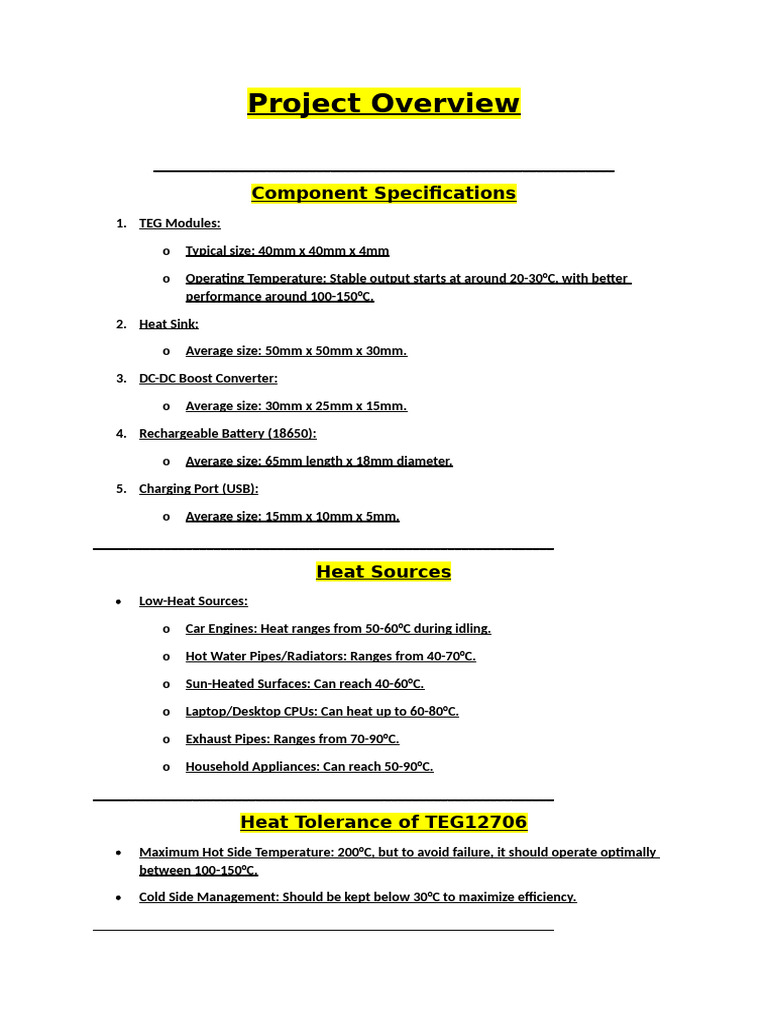 Thermoelectric Generator Project Specs | PDF | Electricity | Electrical ...