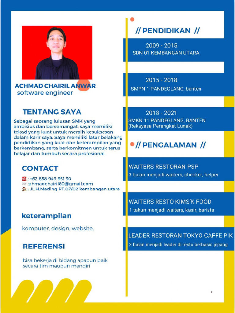 Cv Achmad Chairil Anwar | PDF