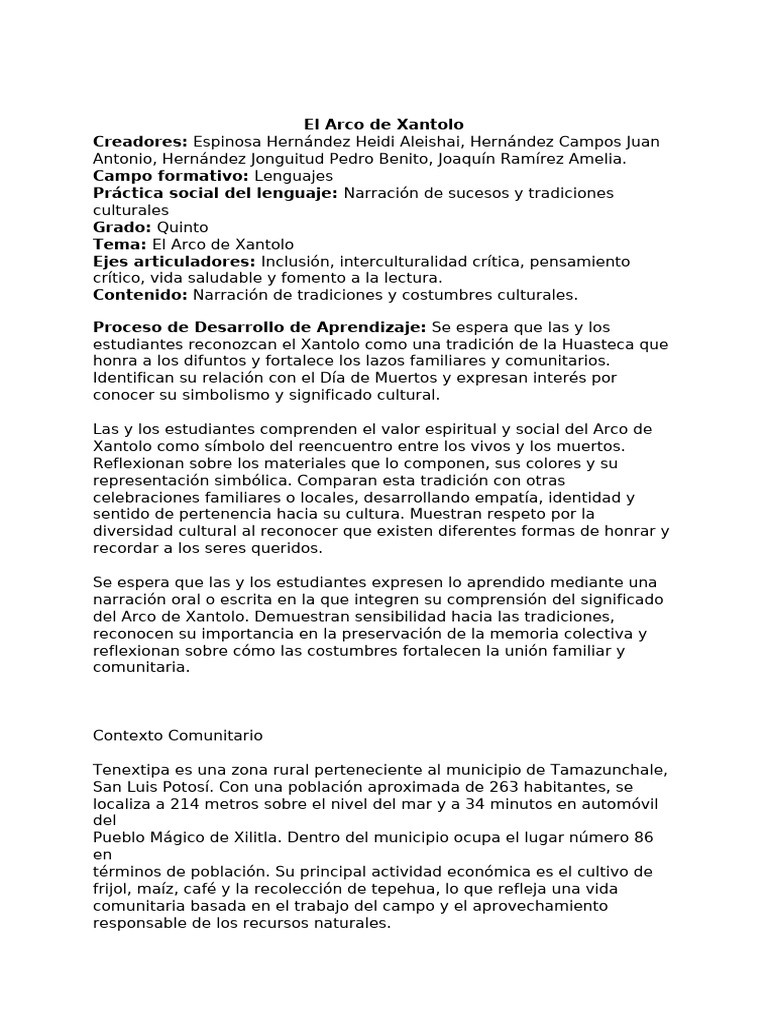 Proyectos Comunitarios_ Arco de Xantolo | PDF | Tradiciones