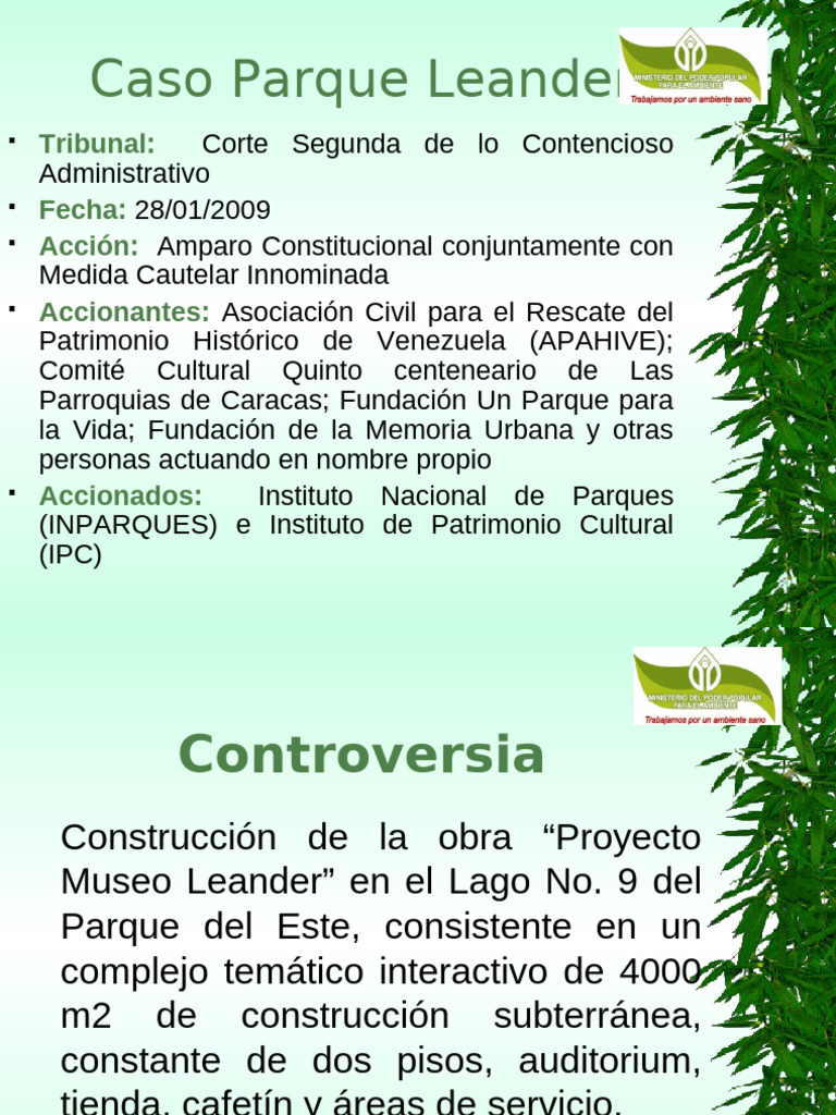 Caso Parque Leander | PDF | Evaluación de impacto ambiental | Justicia
