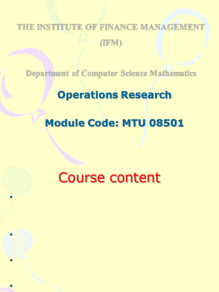 Introduction To Operation Research | PDF