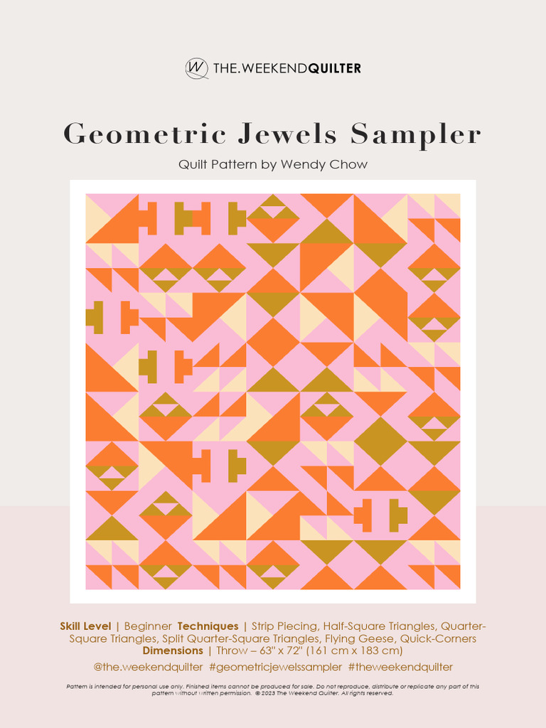 Theweekendquilter_Geometric Jewels Sampler Quilt Pattern_v4 | PDF ...