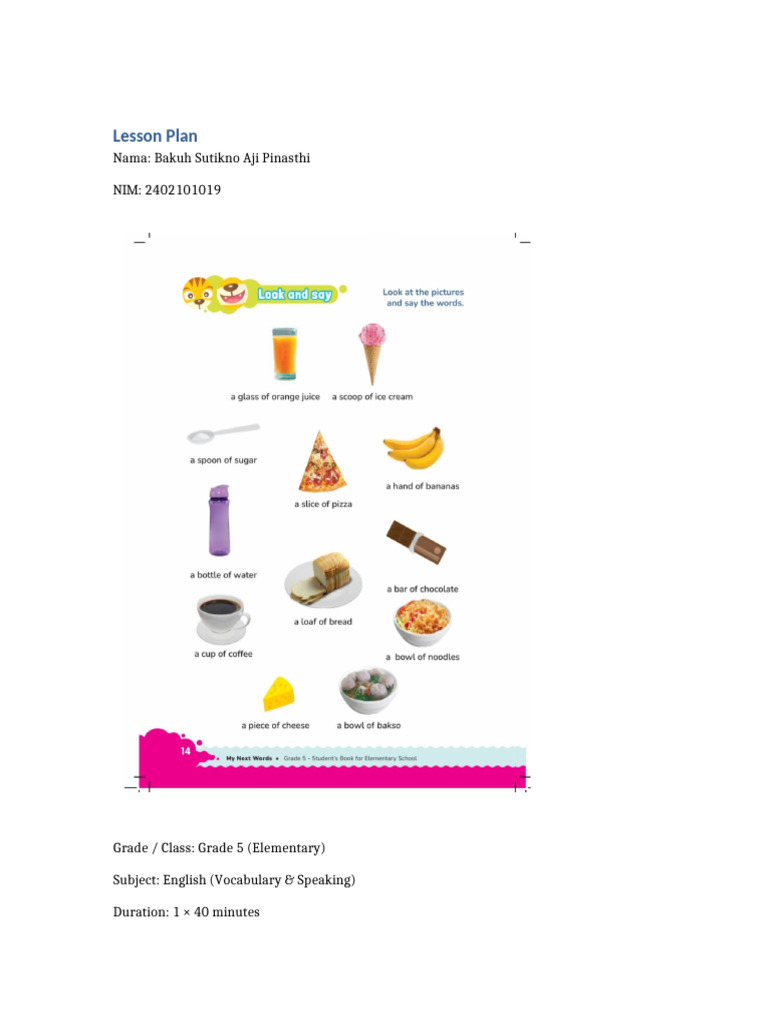 RPP Quantities Food Drinks With Image | PDF