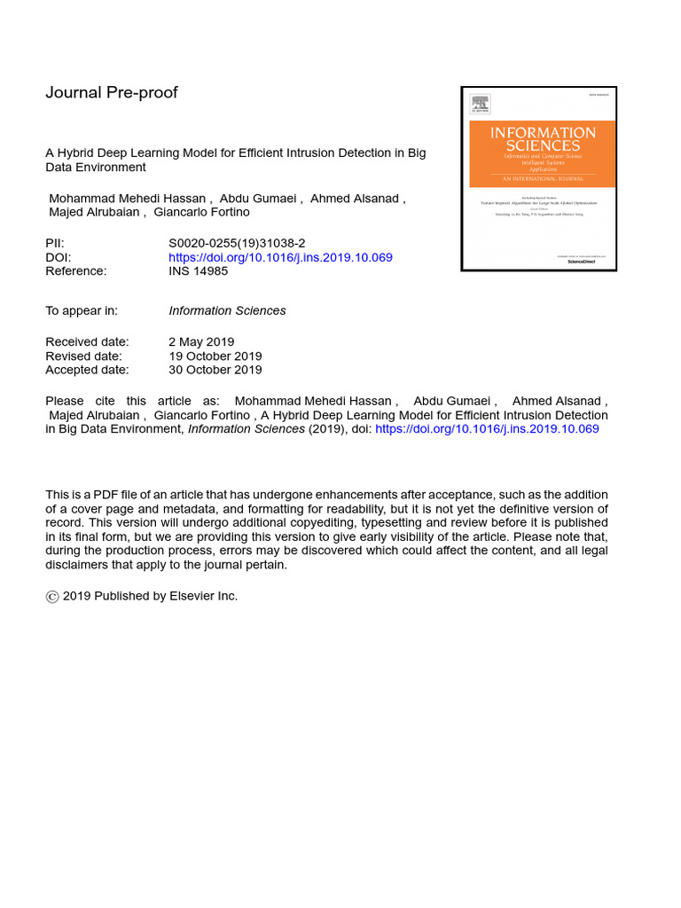 A Hybrid Deep Learning Model For Efficient Intrusion Detection in Big ...