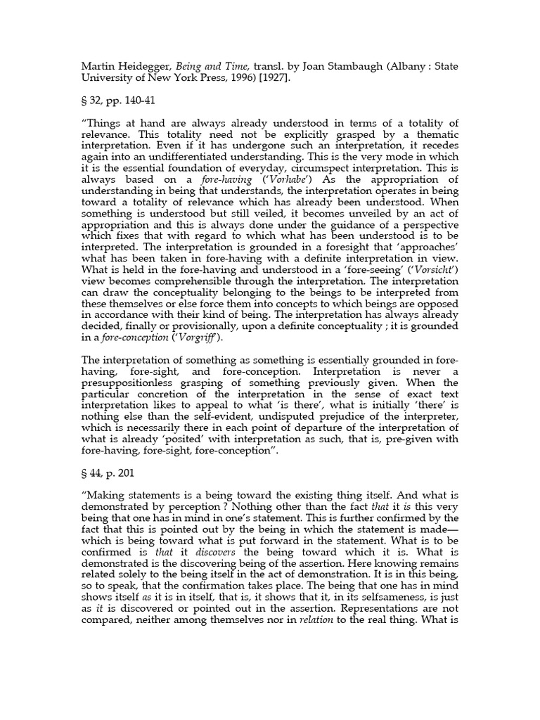 Heidegger's Interpretation and Truth Concepts | PDF | Existence | Truth