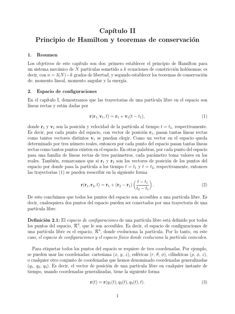 Capitulo II Principio de Hamilton Otoño 2025_250831_130335 (1) | PDF | Mecánica Lagrangiana ...