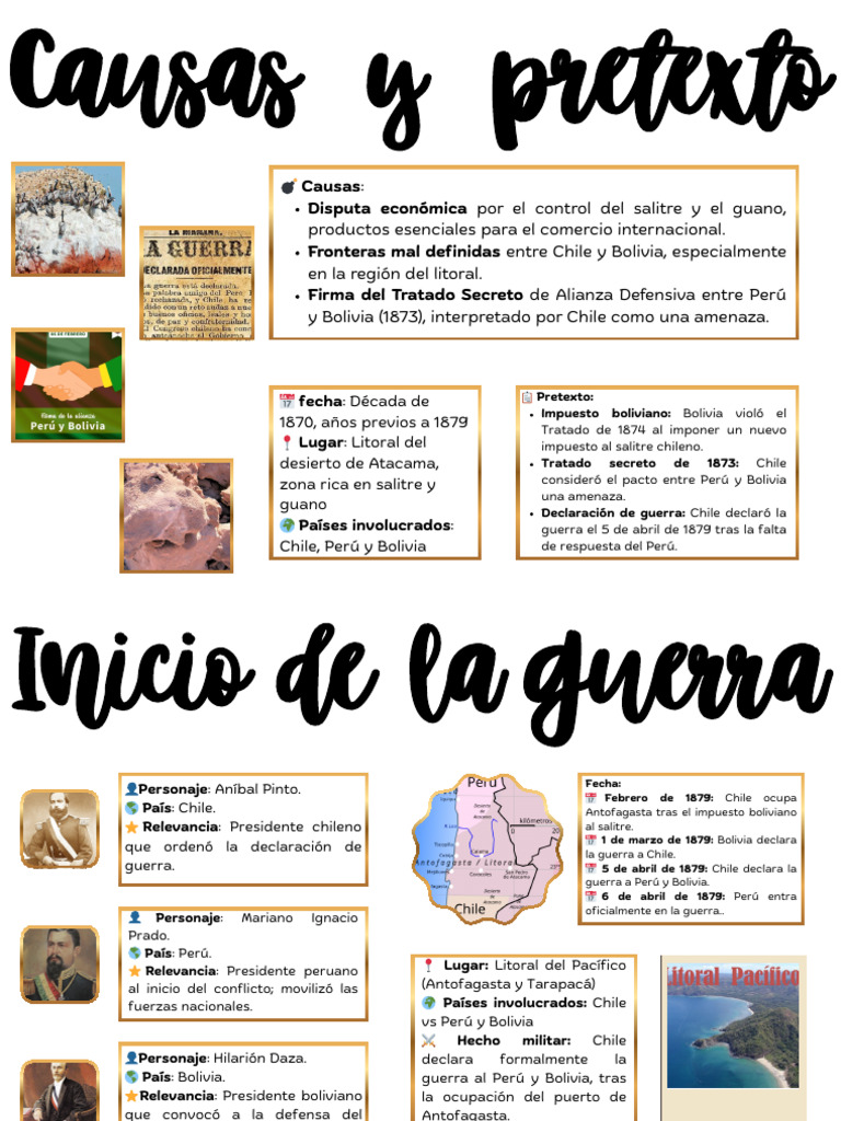 Causas y Desarrollo de la Guerra del Pacífico | PDF | Perú | Chile