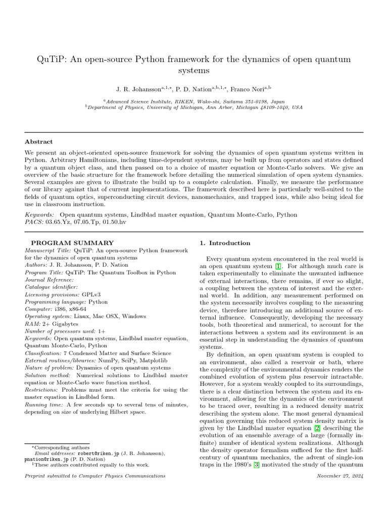 2011-QuTiP an Open-source Python Framework for the Dynamics of Open ...