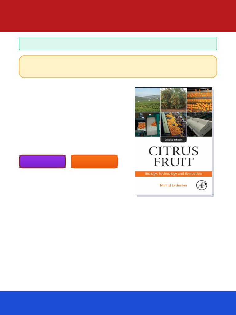 Citrus Fruit: Biology, Technology, and Evaluation, 2nd Edition Milind ...