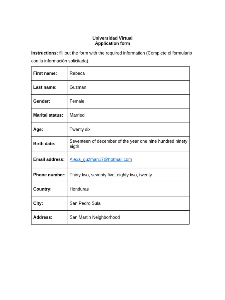 S2 Application Form. | PDF