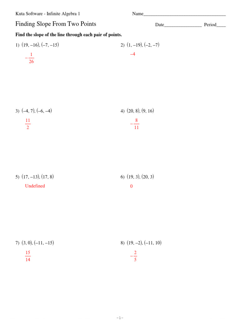 Key Slope From Two Points | PDF