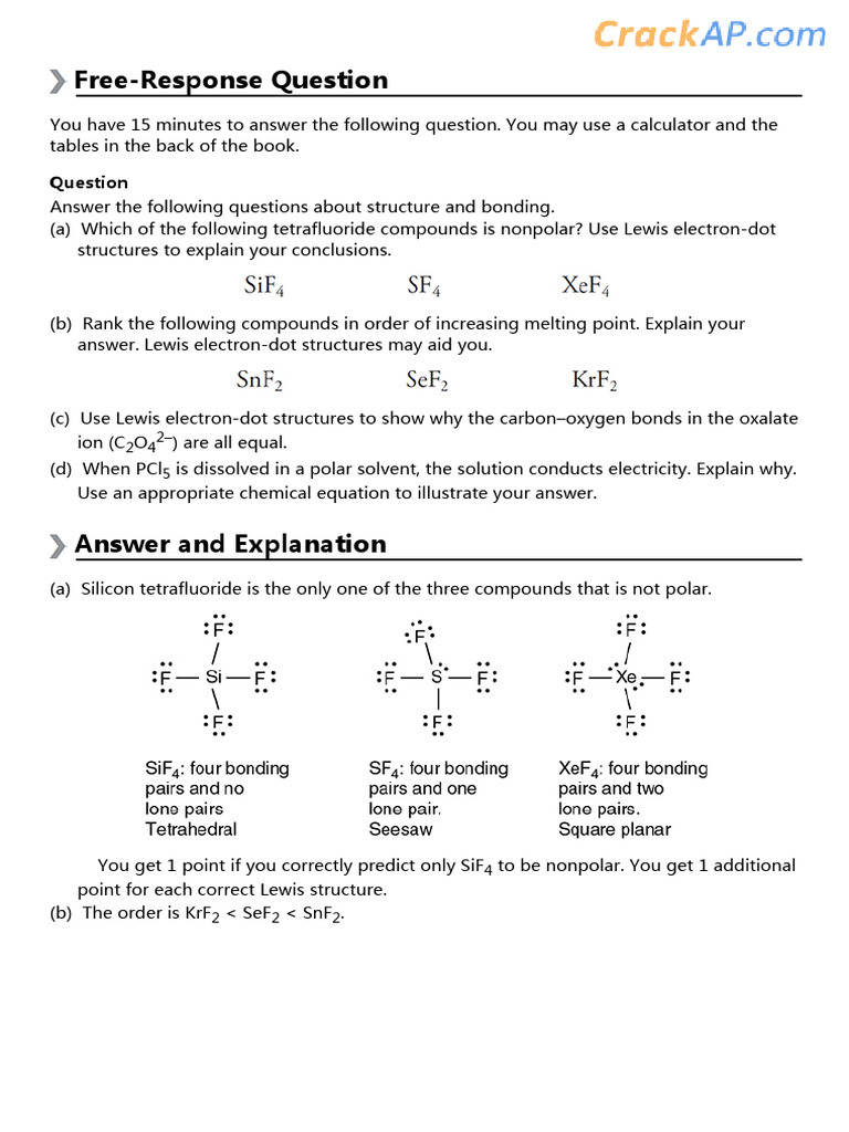 AP Chemistry Bonding FRQ | PDF