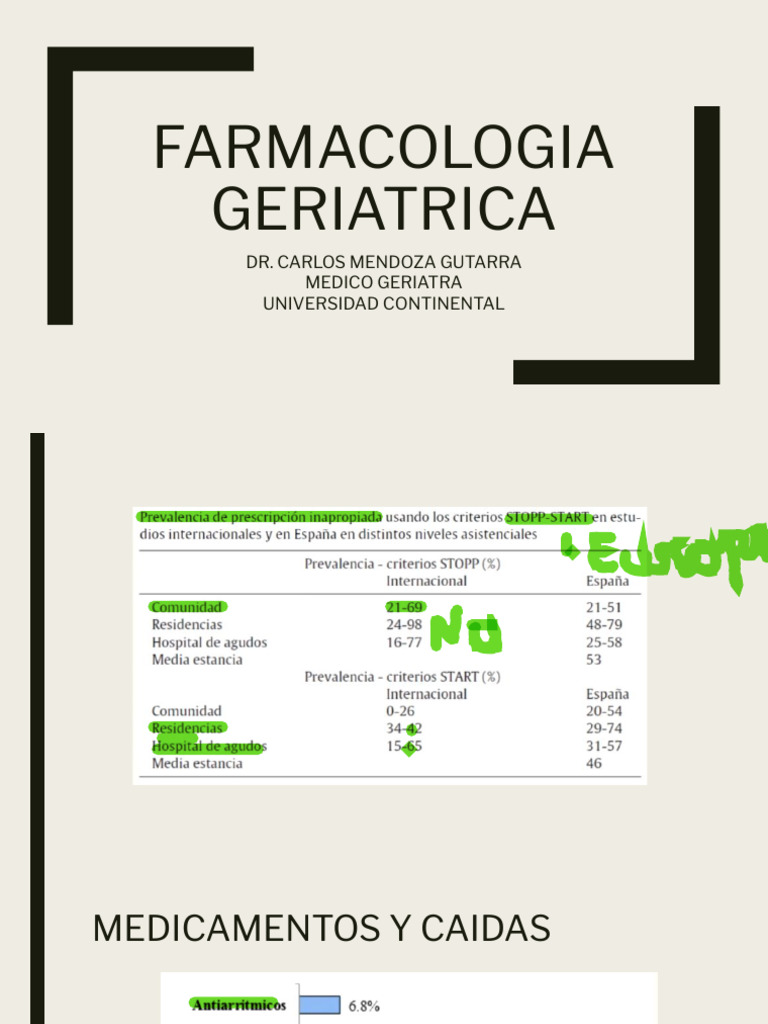 FARMACOLOGIA GERIATRICA.pptx | PDF | Medicamentos con receta | Farmacocinética