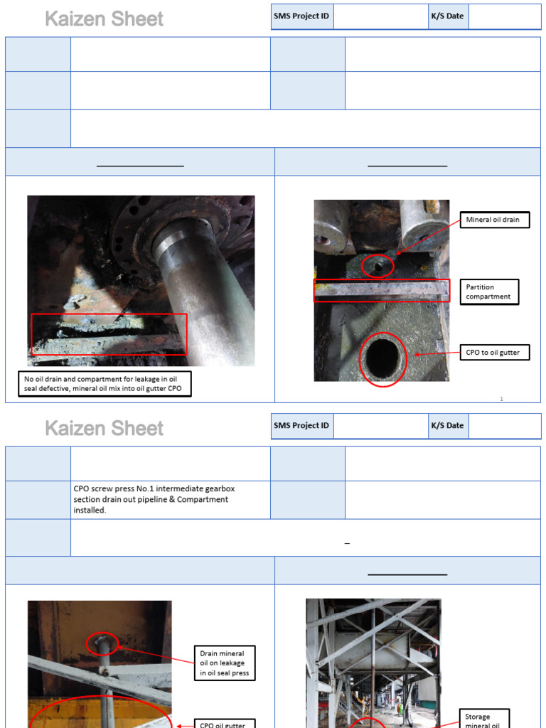 Kaizen Sheet PLF (Press Modification) | PDF
