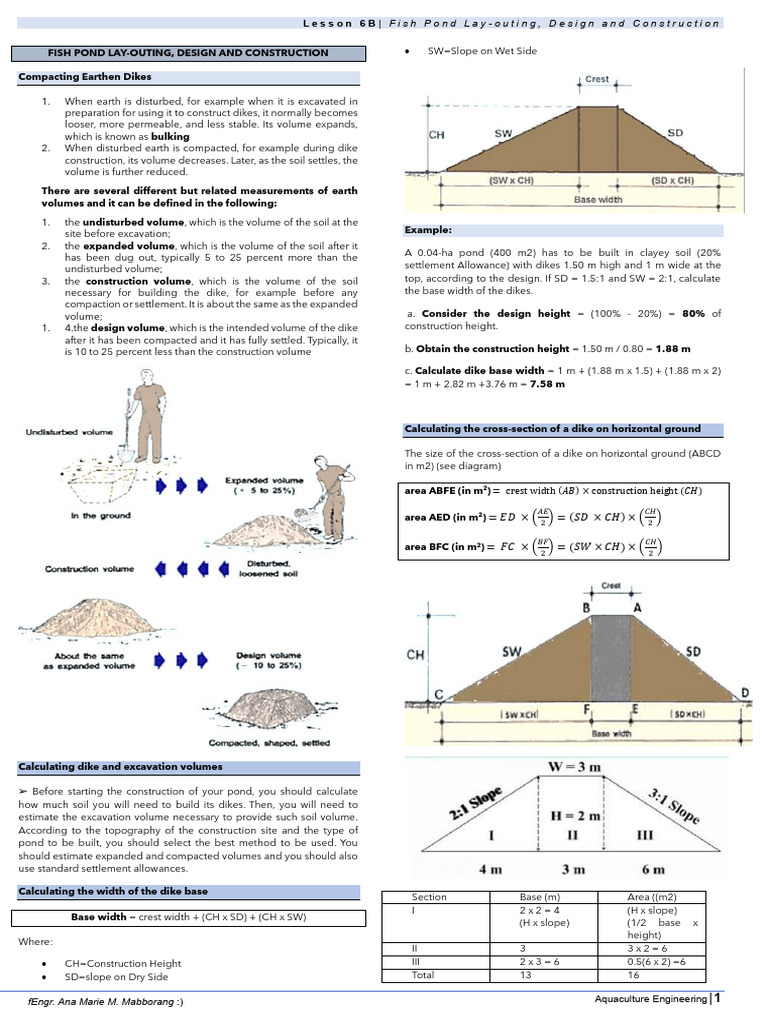 6. Fishpond Layouting, Design and Construction (Part 2) | PDF | Levee ...