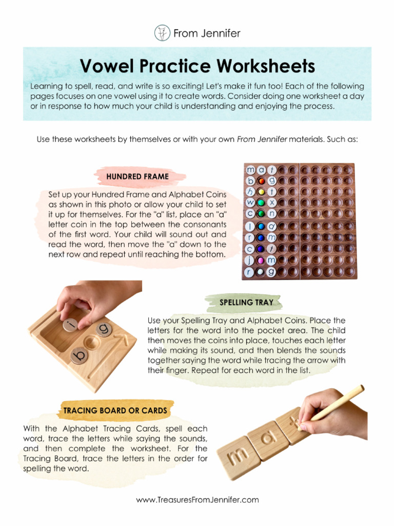 Vowel Practice Worksheets 2 | PDF