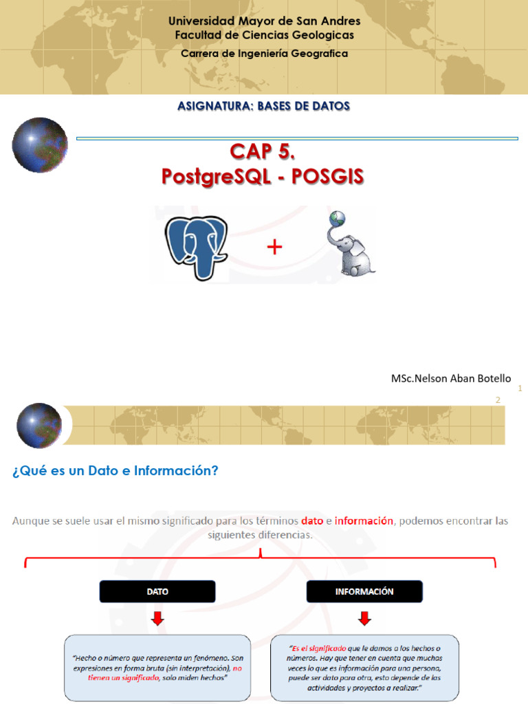 Base de Datos PostgreSQL - GIS | PDF | Bases de datos | Sistema de ...