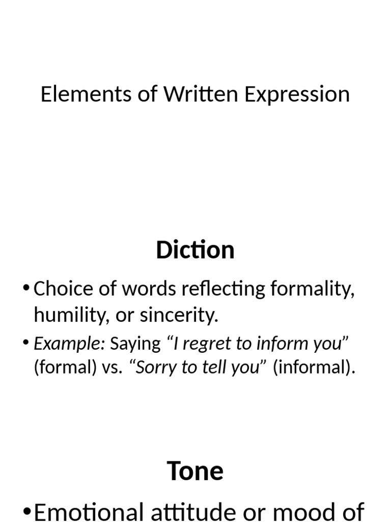 Elements of Written Expression PPT | PDF