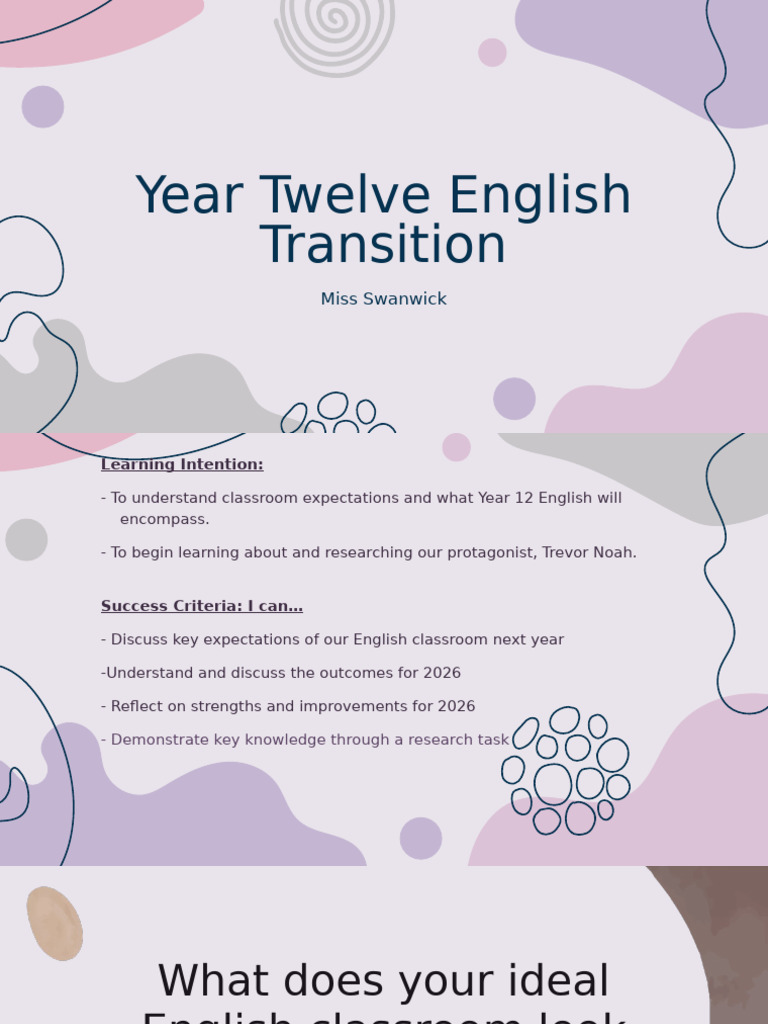 Year Twelve English Introduction | PDF | Learning | Behavior Modification