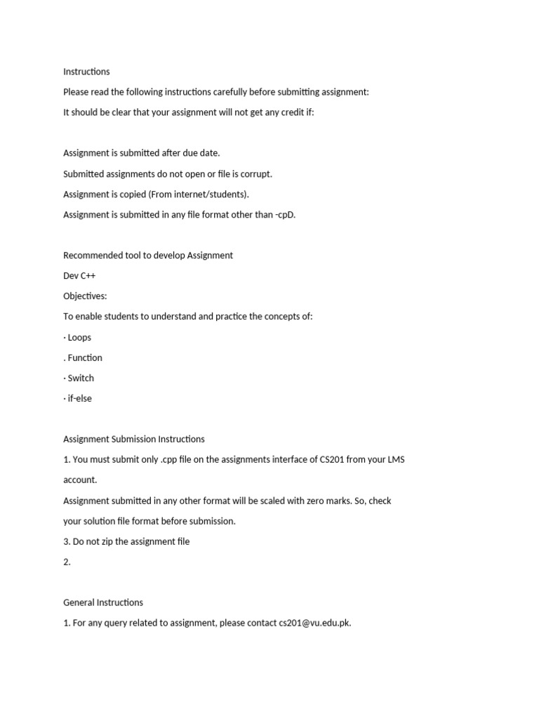 CS201 Assignment 1 Fall 2025 Text | PDF