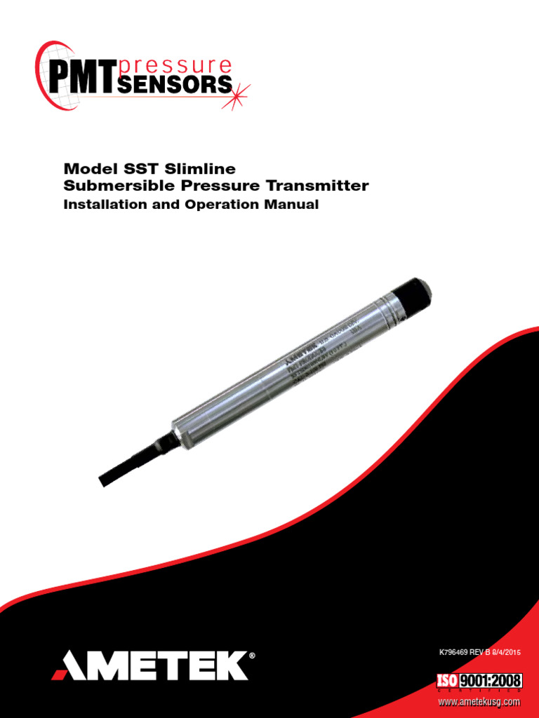 SST Slimline Submersible Transmitter Manual | PDF | Pressure ...