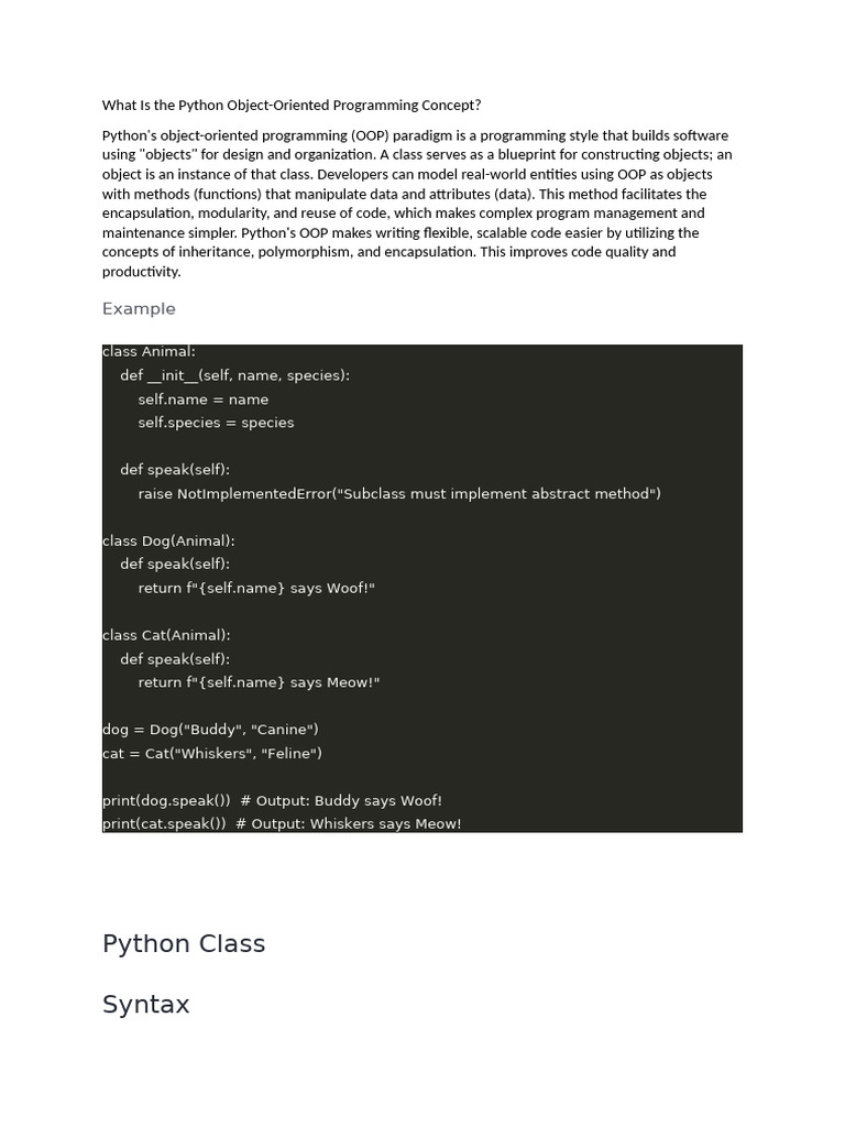What is the Python Object | PDF | Class (Computer Programming) | Object ...