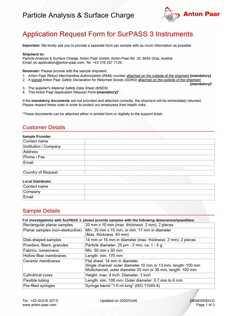 D85IE005EN-D_SurPASS_3_Application_Request_form | PDF