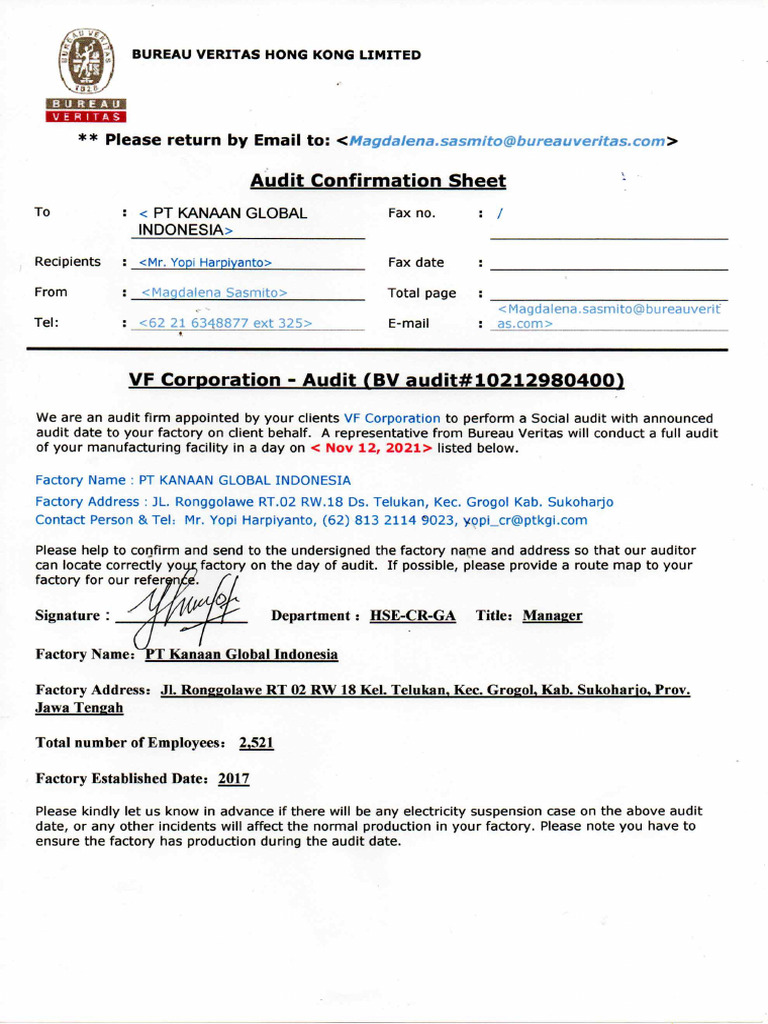Audit Comfirmation | PDF