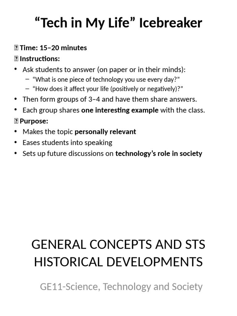 General Concepts and Sts Historical Developments | PDF
