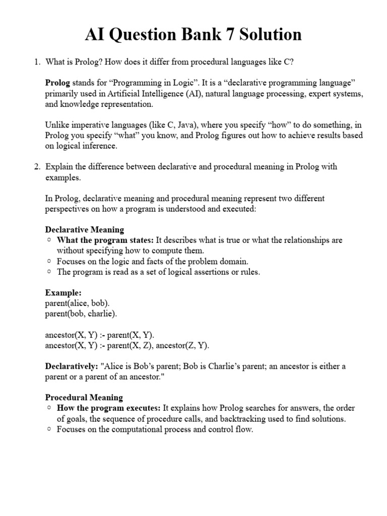 AI Unit 7 Question Bank Solution | PDF | Applied Mathematics | Software ...