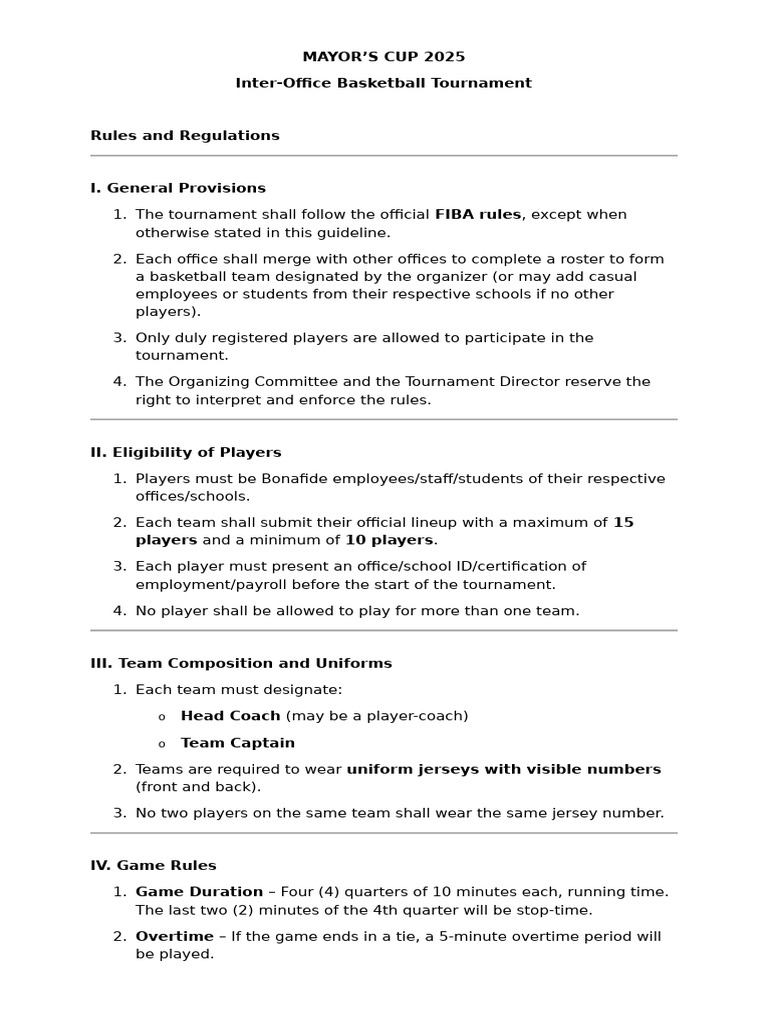 Basketball Rules and Regulations | PDF | Sports Rules And Regulations | Sports