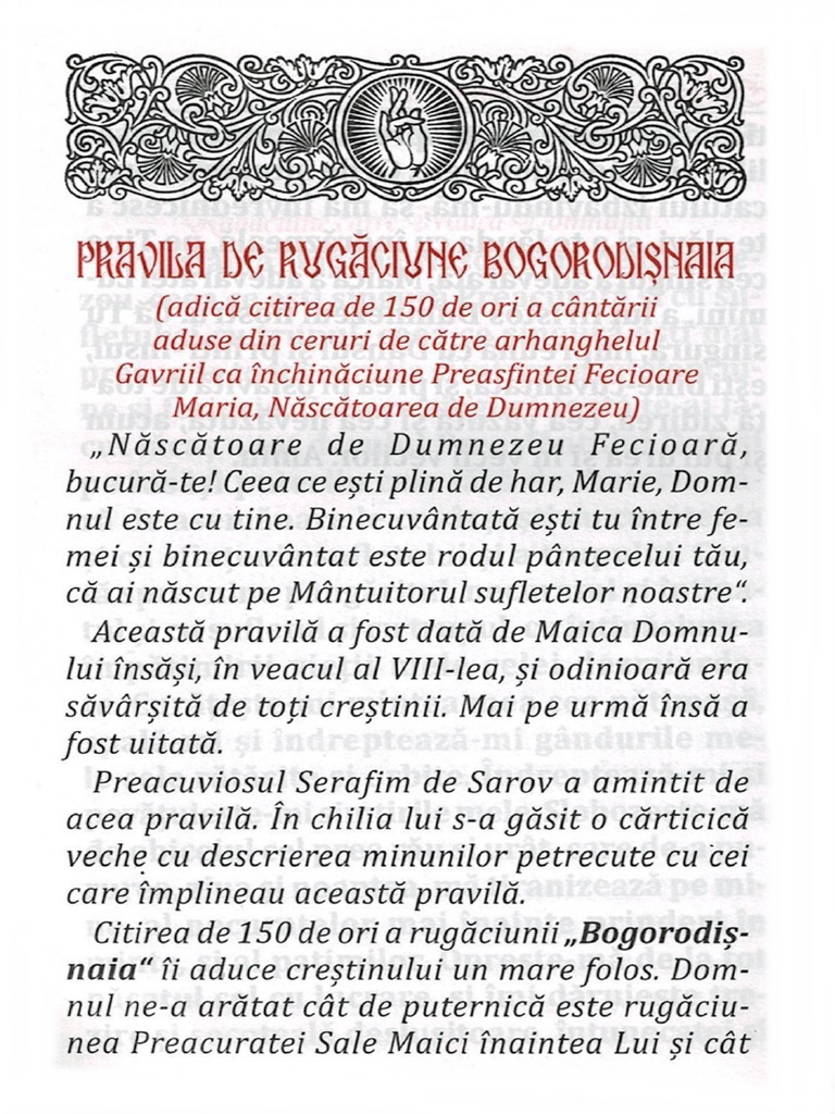 Pravila de Rugaciune Bogorodișnaia | PDF