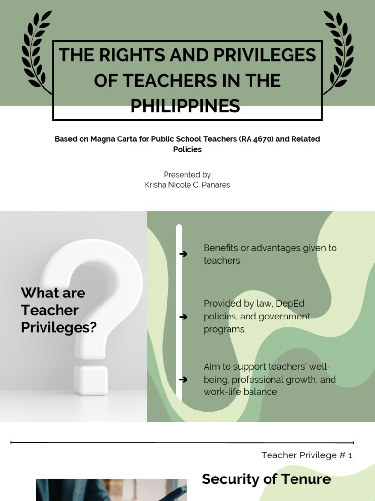 Teacher Rights and Benefits in the Philippines | PDF | Cost Of Living ...