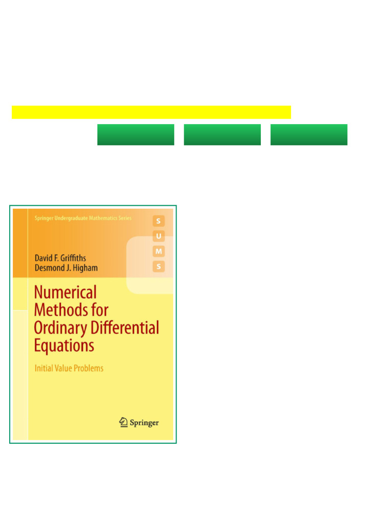 Numerical Methods for Ordinary Differential Equations Initial Value Problems pdf version | PDF