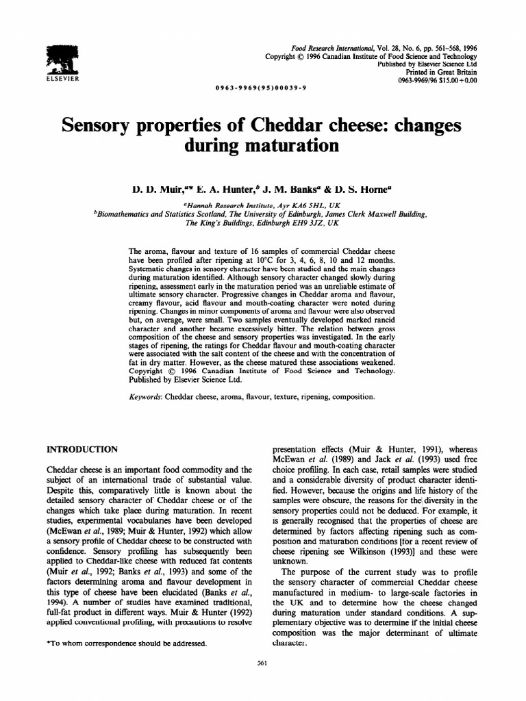 Cheddar Cheese Maturation Effects | PDF | Principal Component Analysis ...