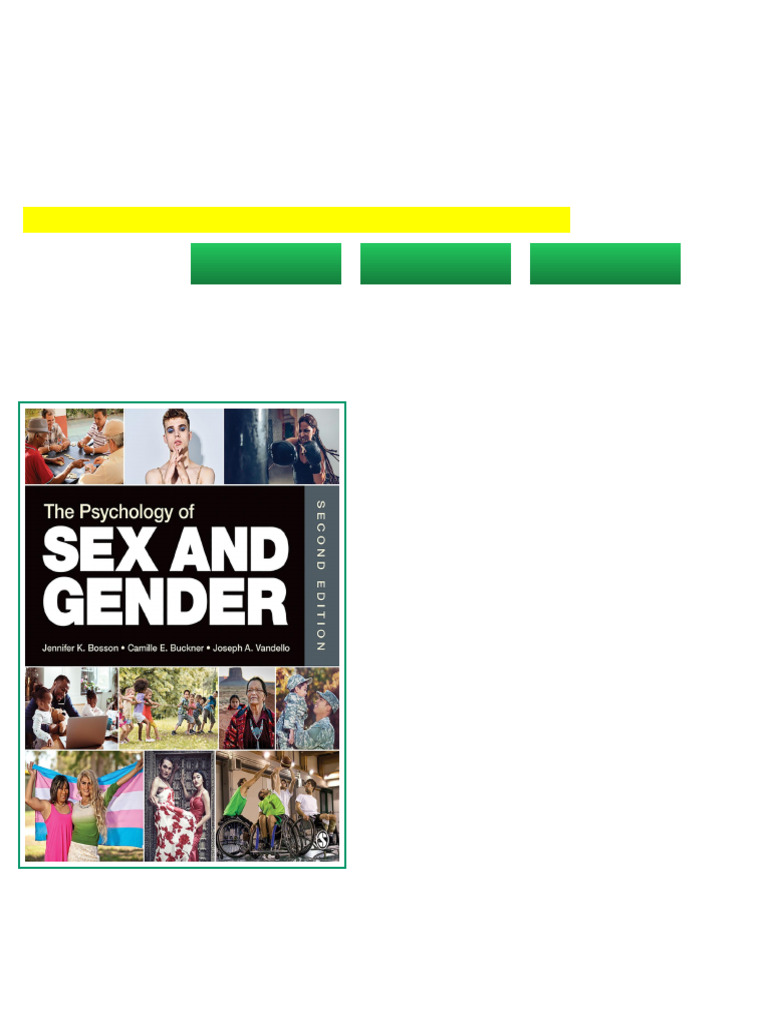 Psychology of Sex and Gender The Jennifer K. Bosson & Camille E ...