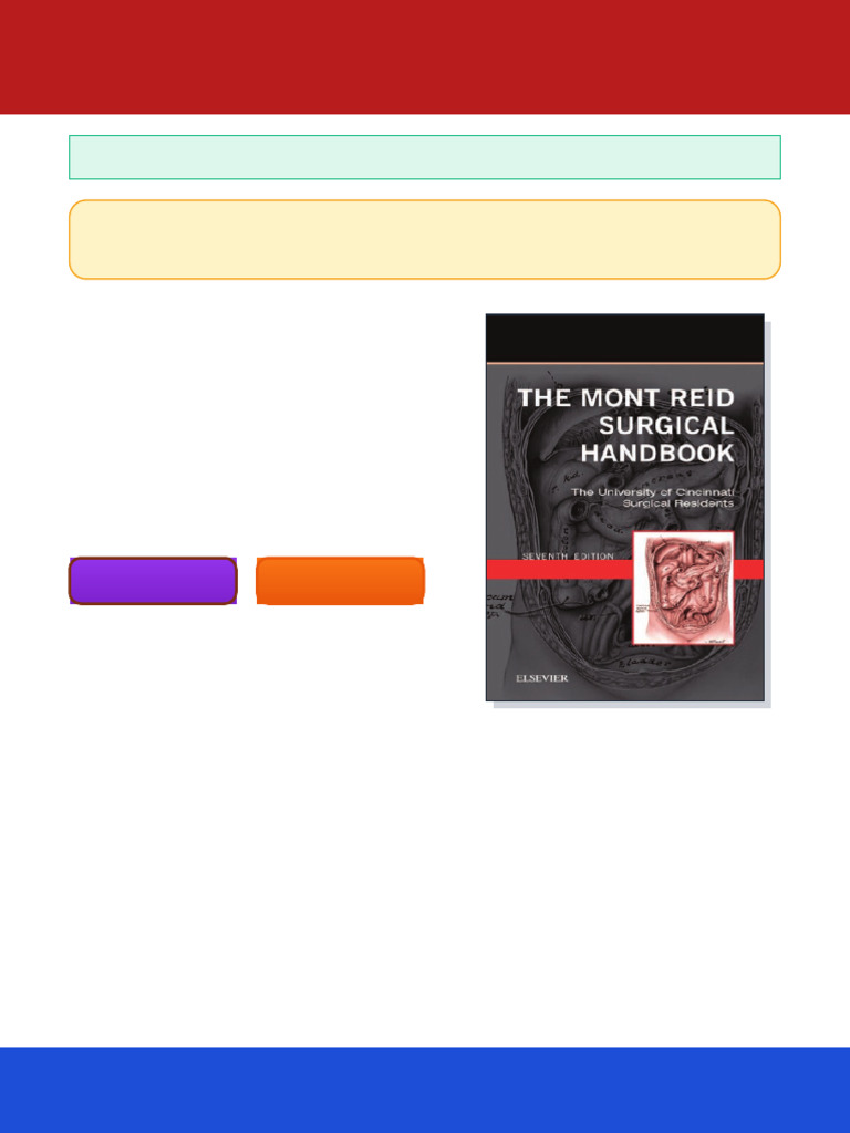 The Mont Reid Surgical Handbook 7th Edition The University of ...