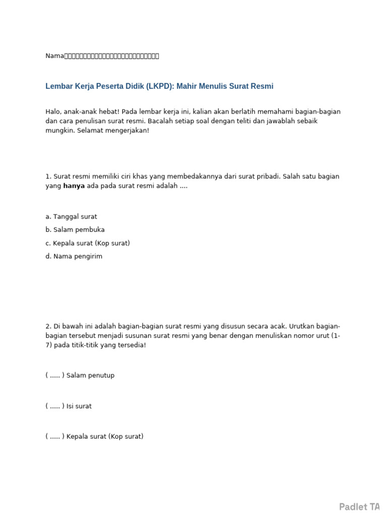 Surat Resmi | PDF