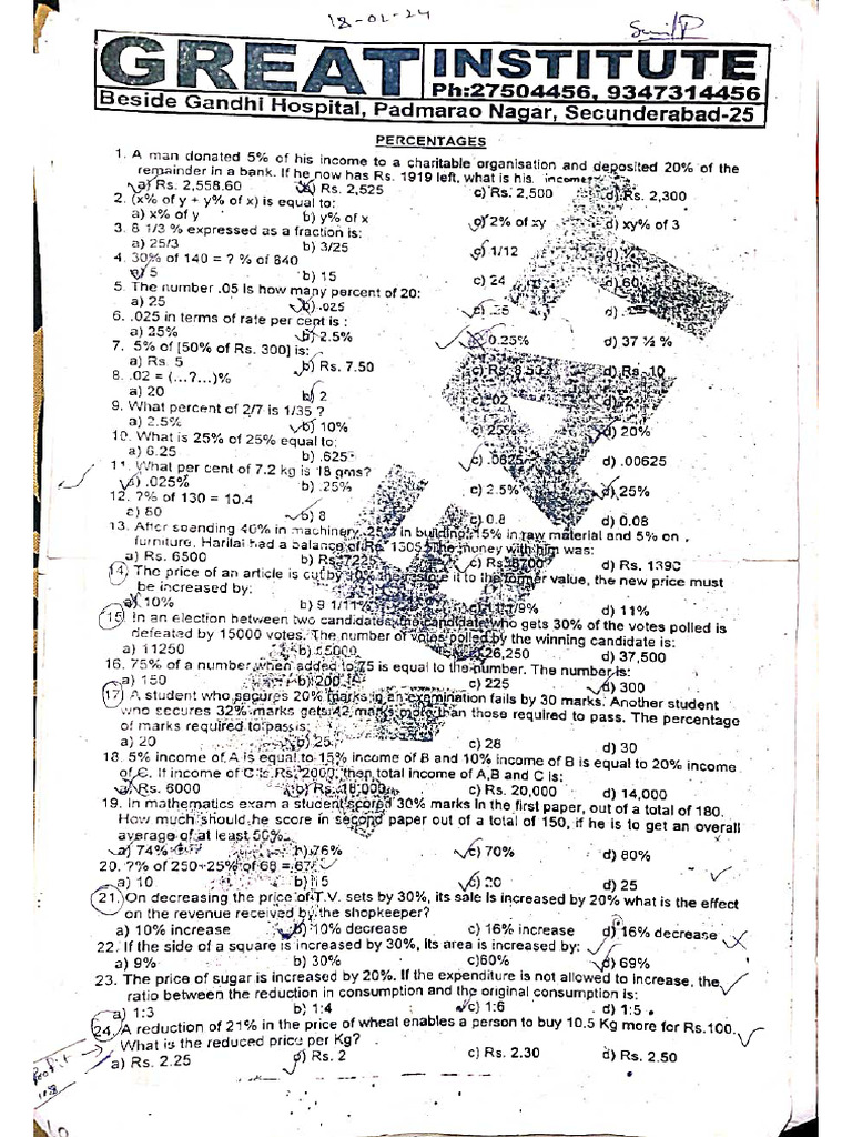 Arithmetic Question Papers | PDF