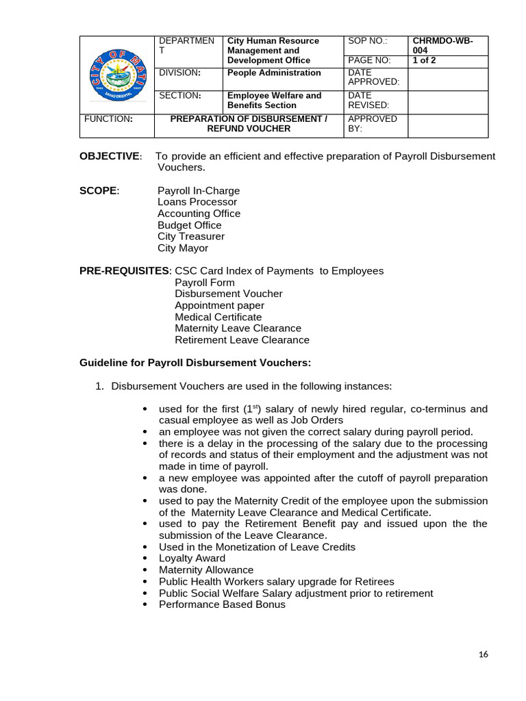 004 Preparation of Disbursement Voucher | PDF | Salary | Payroll