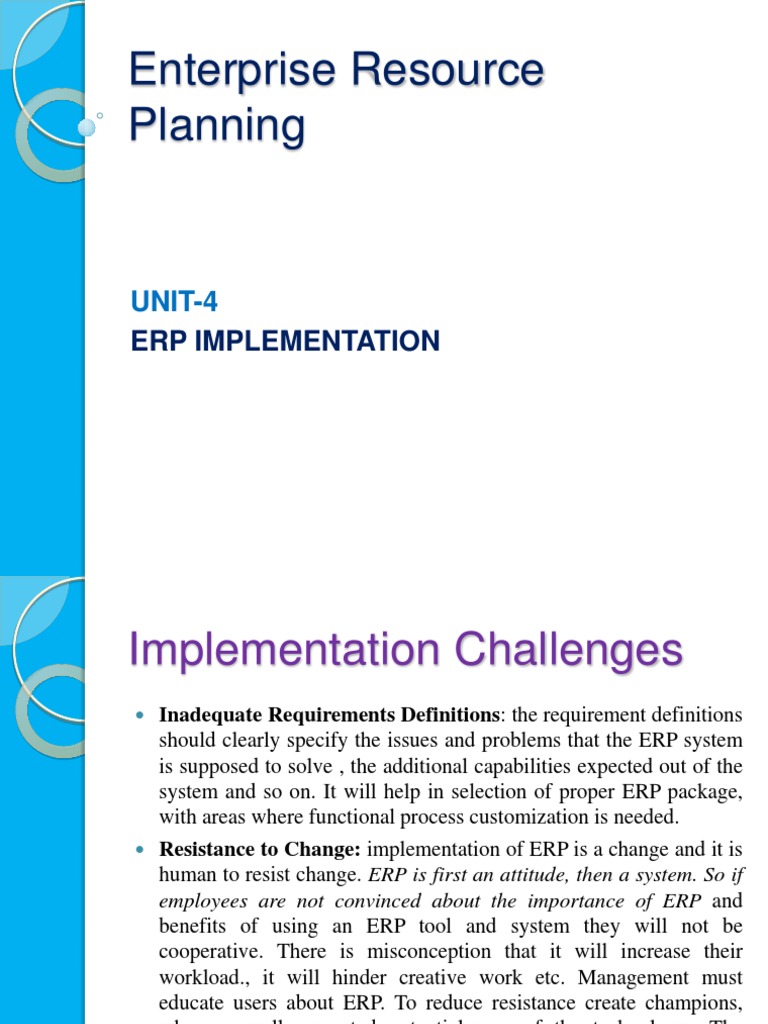 ERP Unit4 | PDF | Enterprise Resource Planning | Project Management